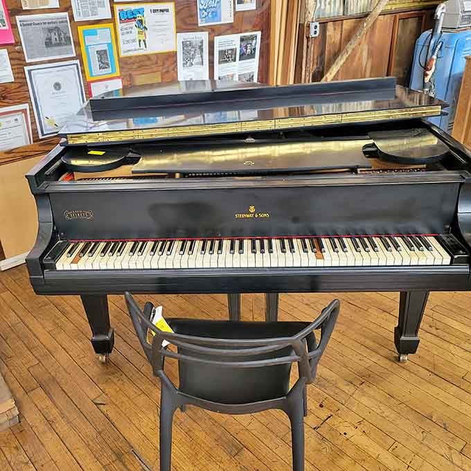 A Steinway grand piano waiting for someone to finally fulfill that childhood dream of becoming a concert pianist.