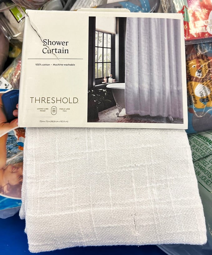 This Threshold shower curtain would cost triple elsewhere &ndash; here it's just another Tuesday miracle.