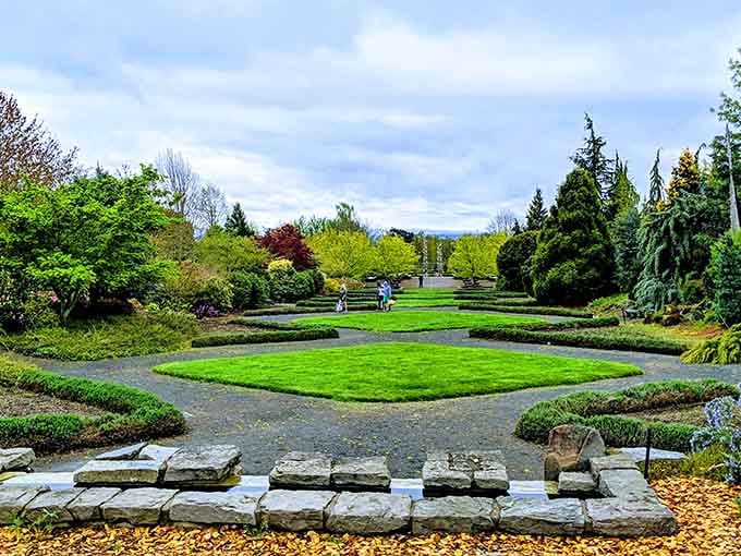 The Oregon Garden's formal pathways prove that nature sometimes appreciates a little help with its organizational skills.