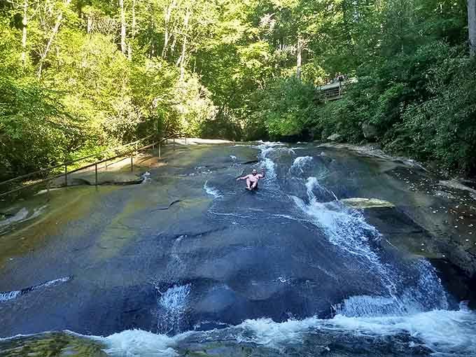 Pure joy in motion as gravity and mountain water team up for an unforgettable ride to the bottom.