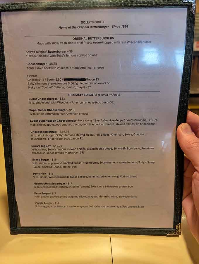 The menu reads like a love letter to butter, beef, and Wisconsin's unwavering commitment to both delicious traditions.