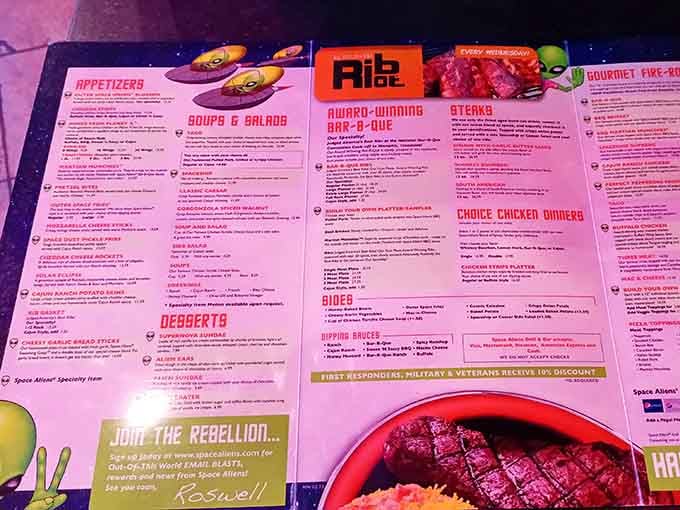 This menu offers everything from earthling classics to cosmic creations that'll fuel any interstellar adventure.