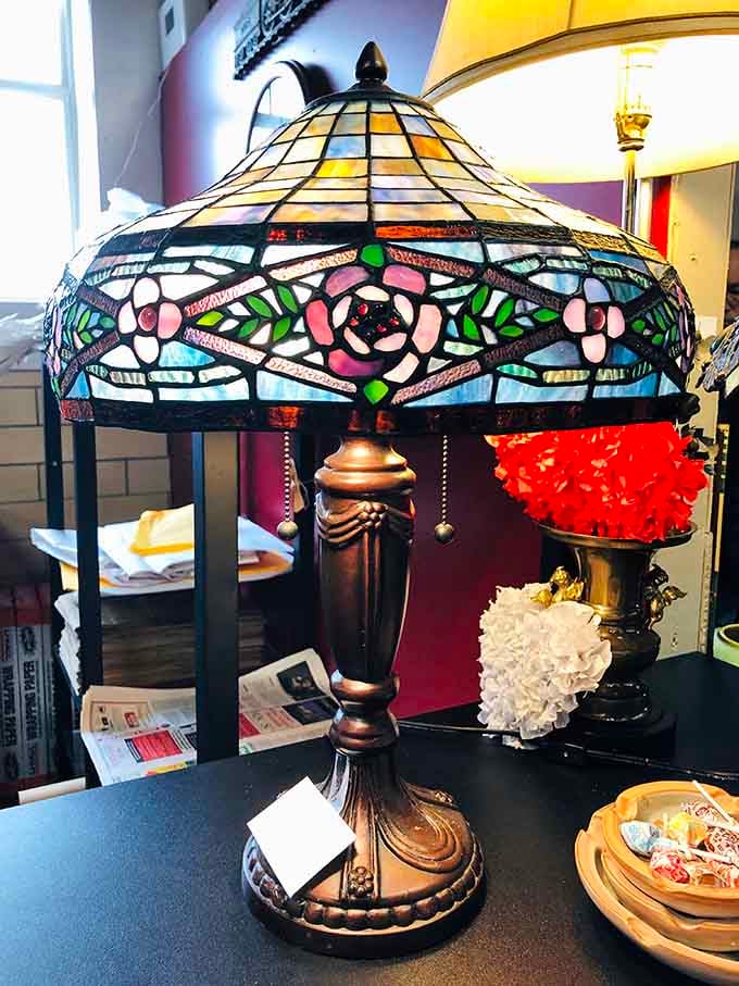 That Tiffany-style lamp isn't just lighting a room – it's telling stories in stained glass that HGTV hosts would fight over.