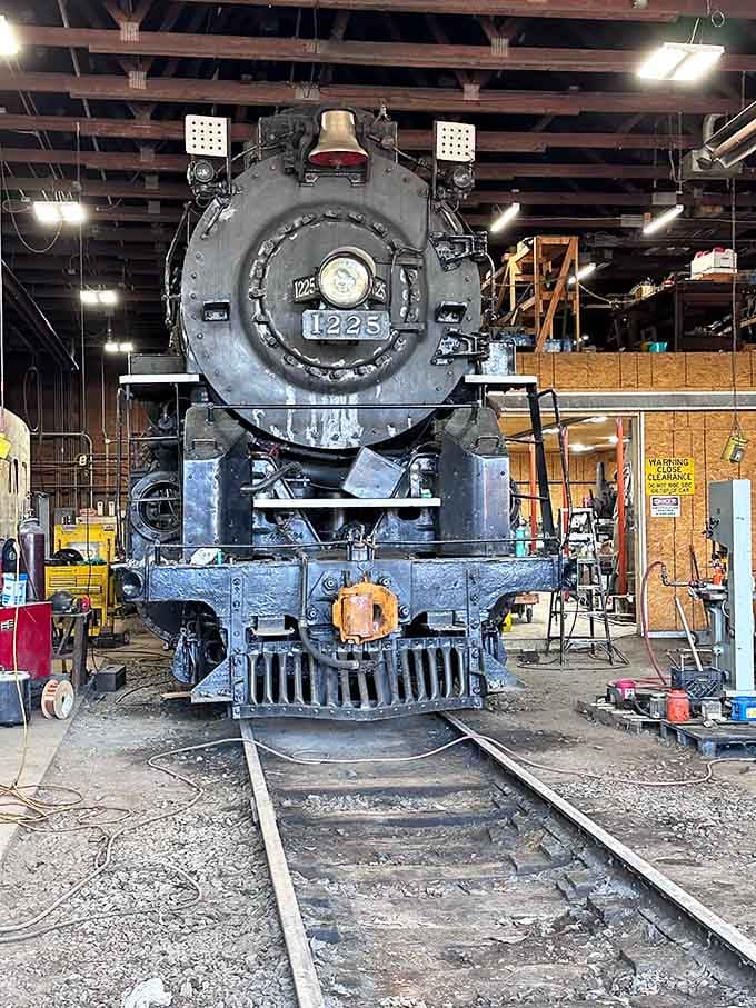 Meet Pere Marquette 1225, the magnificent beast that might've inspired your favorite Christmas movie locomotive dreams.