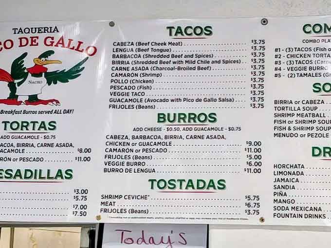 When the menu lists cabeza and lengua alongside carne asada, you know they're not playing around here.