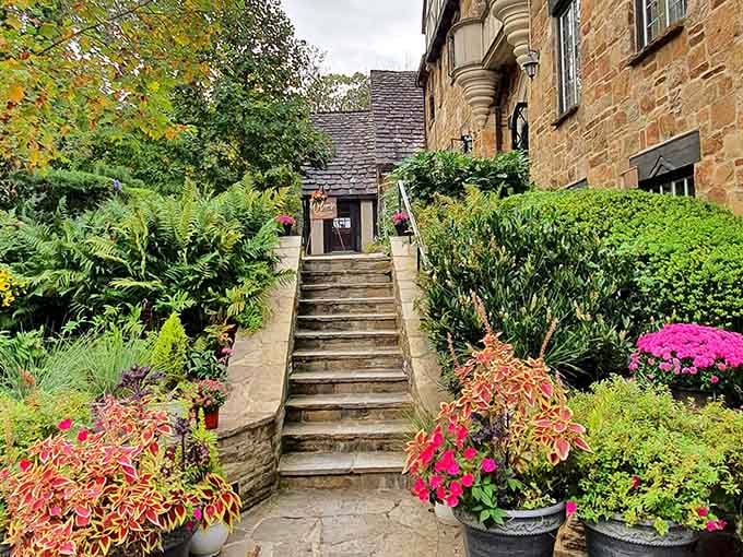 Stone steps flanked by vibrant flowers lead to adventures your kids will actually remember.