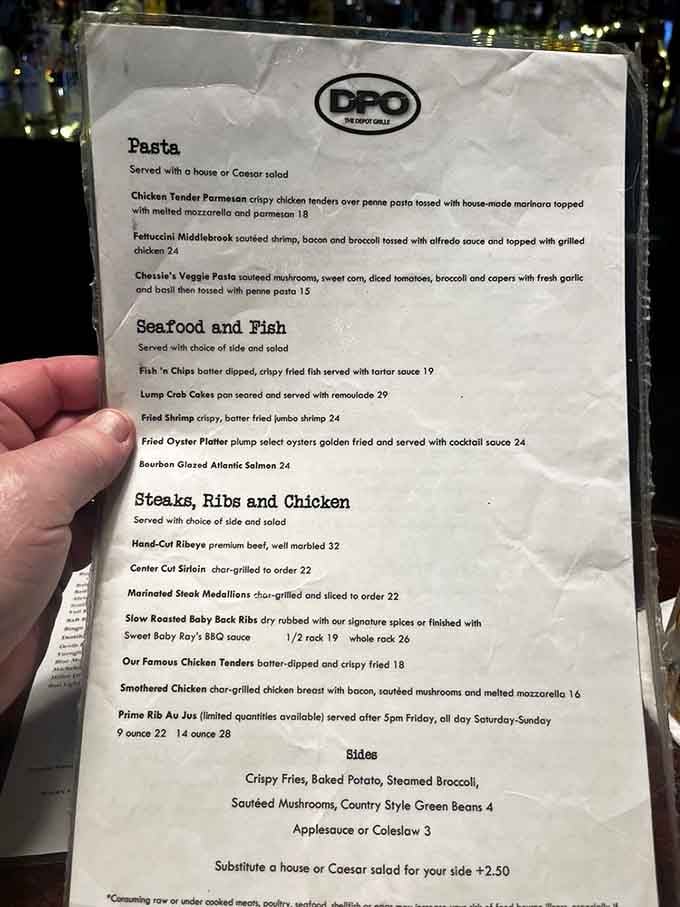 When the menu lists both ribeye and baby back ribs, you know someone understands what people actually want to eat.