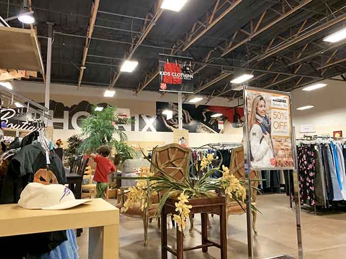 Kids' clothing racks that stretch forever, because children outgrow everything faster than you can say "growth spurt."