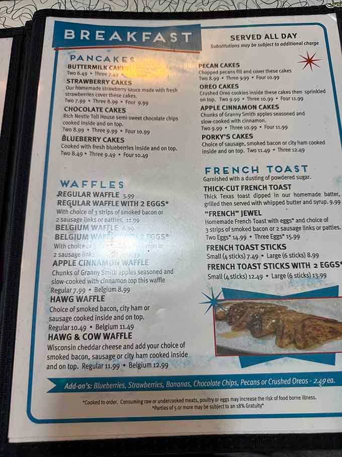 Breakfast served all day because someone finally understood that pancakes don't follow arbitrary time restrictions.