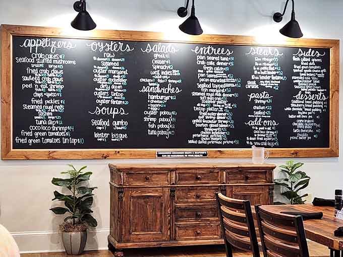 When your menu requires this much chalkboard space, you know the kitchen isn't messing around with options.