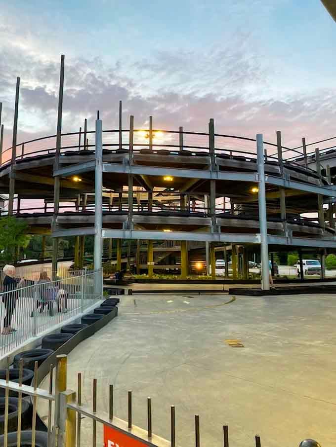 That four-story spiral isn't just for show; it's where gravity and velocity become your new best friends.