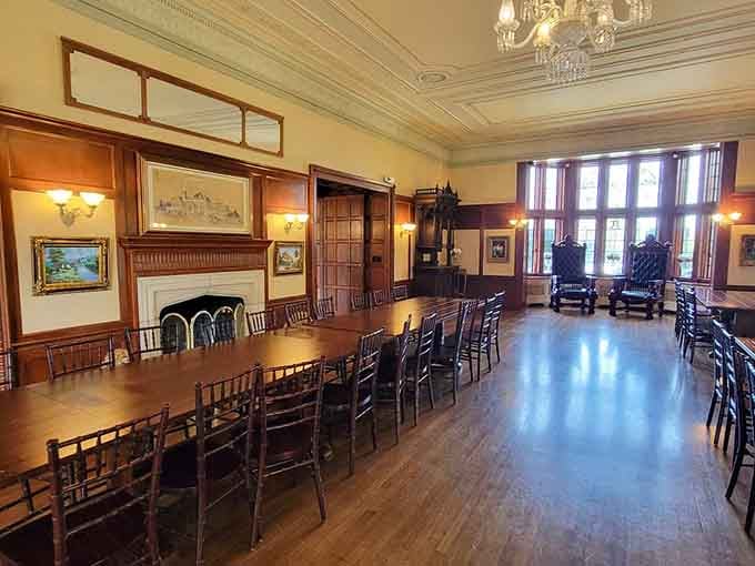 The Great Hall where even your most mundane announcements suddenly sound like royal proclamations worth hearing.