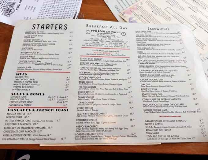 A menu this extensive requires commitment, patience, and possibly a strategy session before ordering anything.