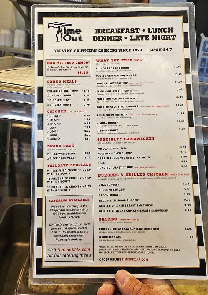 When a menu proudly declares "Serving Southern Cooking Since 1978," you know they've figured out what works and stuck with it.