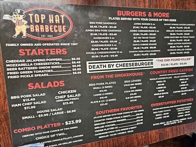 When a menu promises both Death by Cheeseburger and Country Fried Catfish, you know you're in the right place.