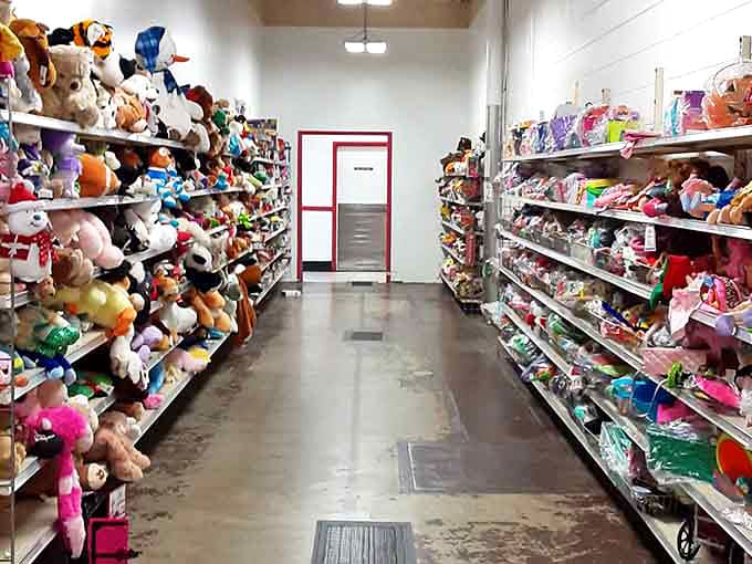 Stuffed animal heaven! This plush paradise could stock a child's bedroom for the price of one mall-bought teddy.