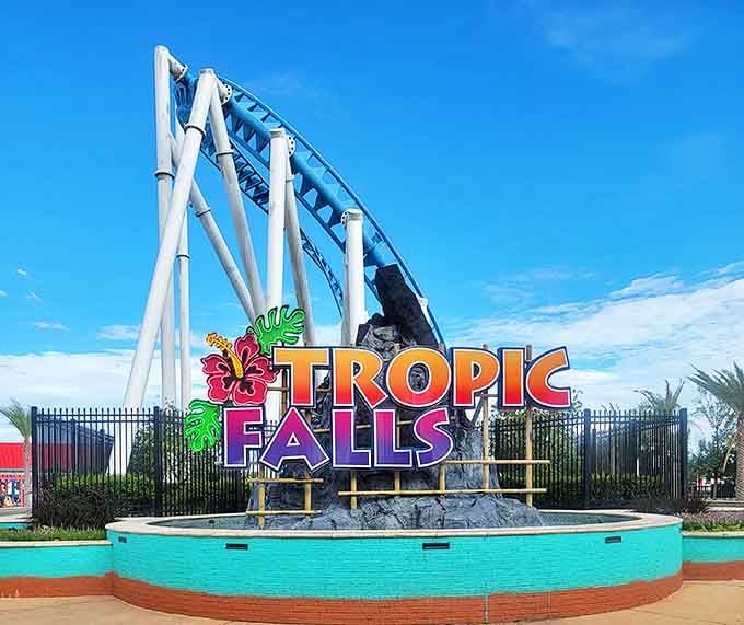 Tropic Falls' roller coaster promises airborne thrills against Alabama's blue skies, a Caribbean-themed adventure that doesn't require a passport.