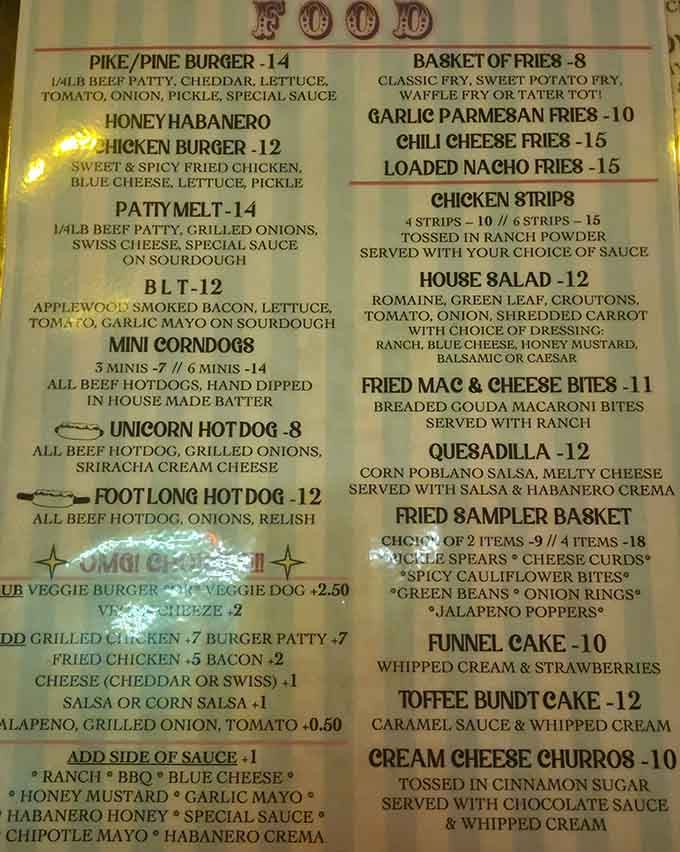 This menu proves that sometimes the best food doesn't need fancy descriptions, just honest deliciousness and fun.
