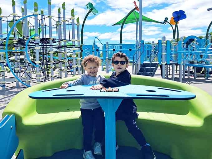 Kids conquering this structure with the determination of tiny mountaineers scaling their own personal Everest summit.