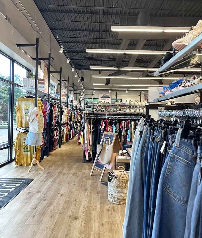 Organized chaos never looked so good, with racks stretching into the distance like a fashionista's fever dream.