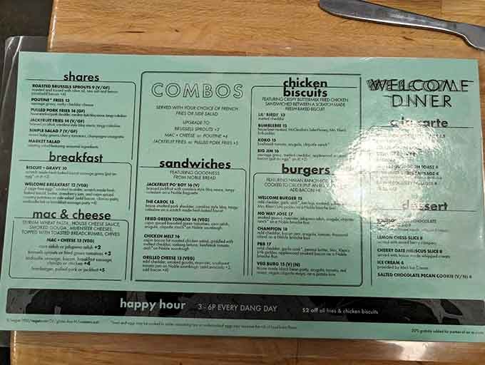 This mint-green menu holds more possibilities than a jukebox full of classic hits from the fifties.