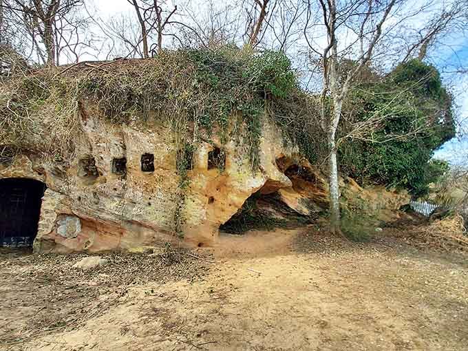 Cornwallis' Cave reveals the desperate conditions British forces endured, carved into the sandy bluff during the siege.
