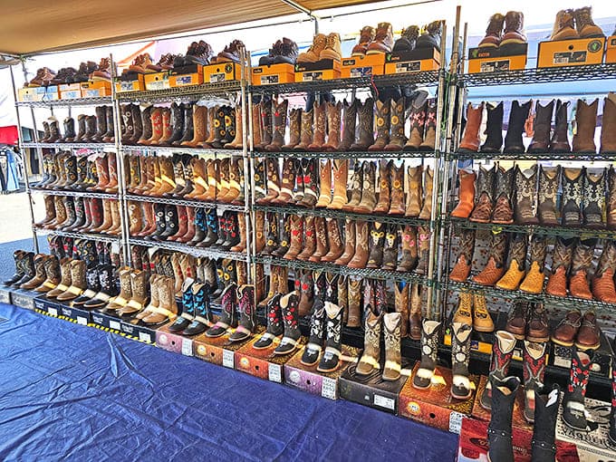 Boot heaven exists, and it's right here in San Fernando. Enough leather to make a cowboy weep with joy.