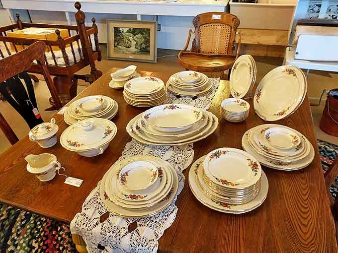 Grandma's china never looked so tempting. One person's forgotten dinnerware becomes another's conversation-starting dinner party collection.