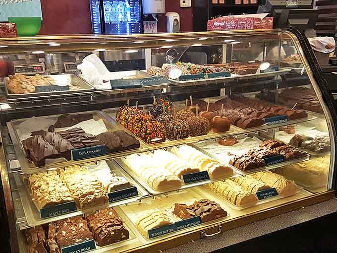 Resistance is futile at this dessert case. Each chocolate-dipped morsel and caramel-drizzled creation is basically a dopamine delivery system disguised as confectionery.