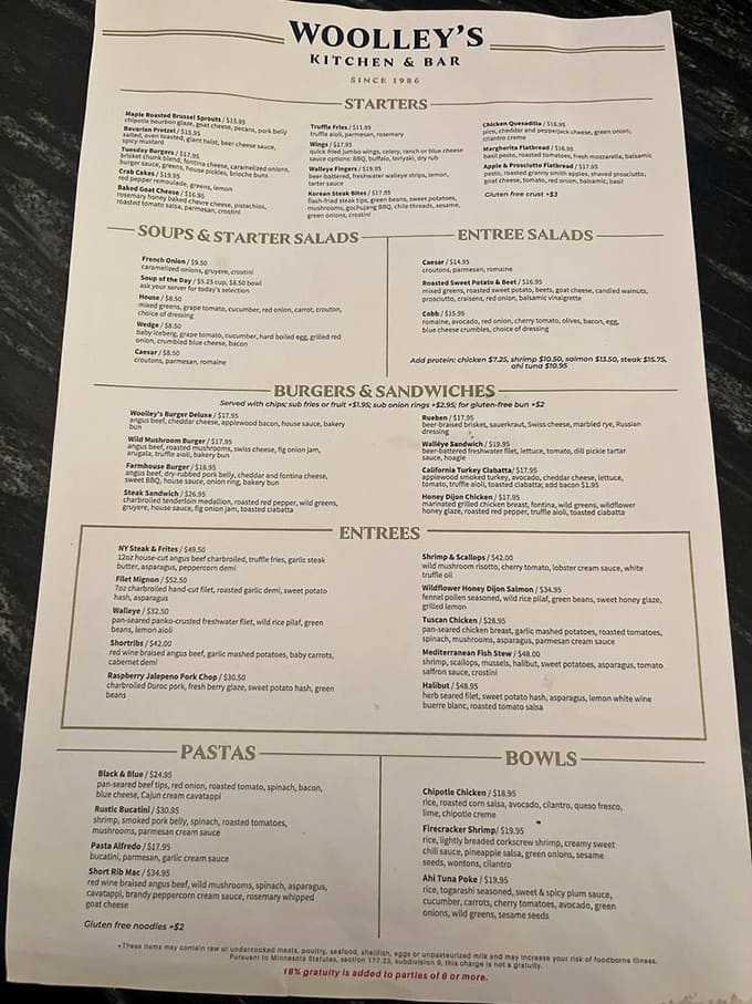 A menu that doesn't need a translator or a second mortgage - just honest food with enough variety to please everyone at your table.