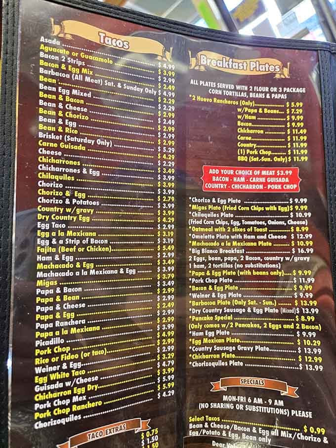 This menu board requires reading glasses, patience, and possibly a flow chart to navigate all the delicious options.