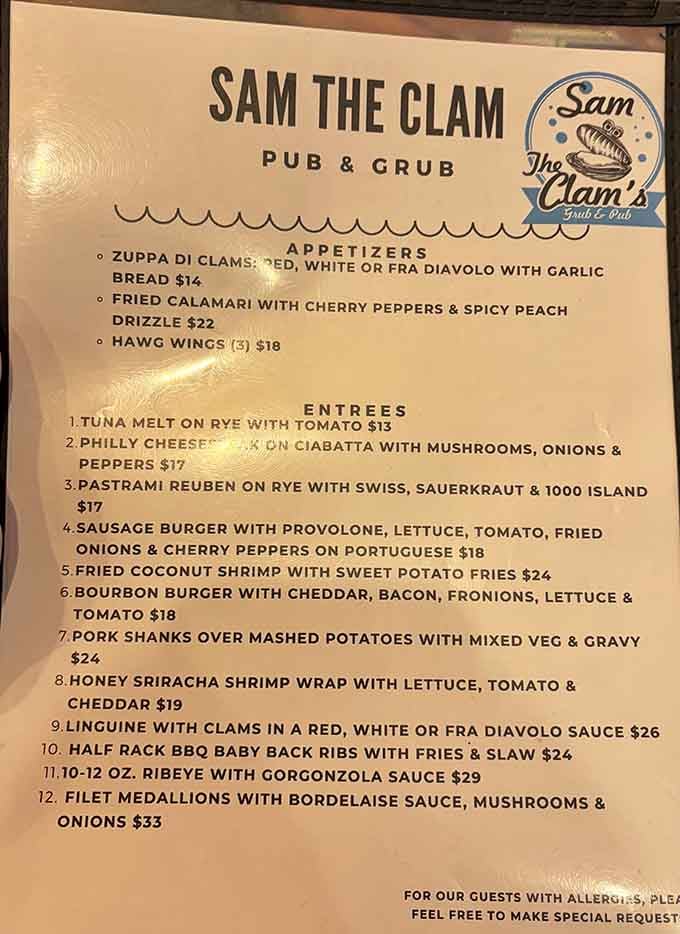 This menu reads like a love letter to the ocean, written by people who actually understand seafood.