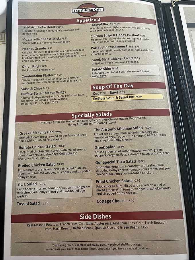 The menu reads like a love letter to American comfort food with a delightful Greek twist that'll surprise you.