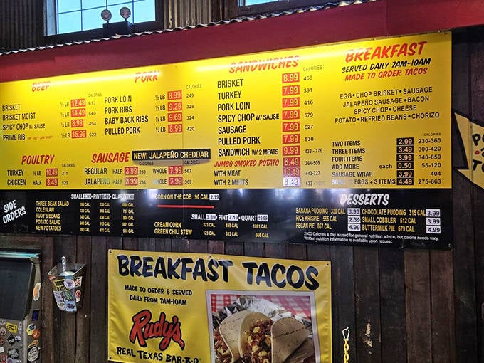 That breakfast menu board is like a morning love letter written in eggs, cheese, and smoked meats. Decision paralysis never tasted so good.