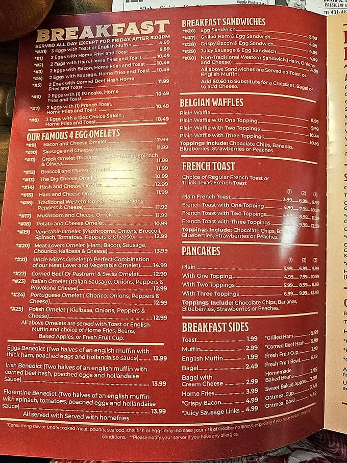 This menu isn't just extensive &ndash; it's a manifesto on morning meals that might require several visits before you've fully explored its delicious depths.