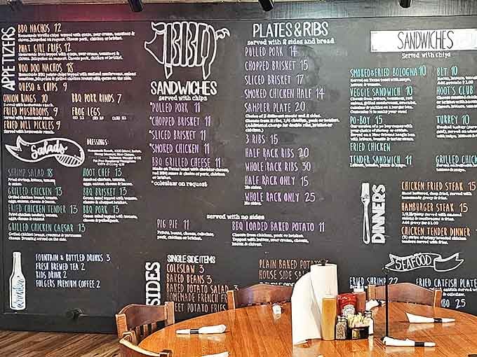 A menu board that doesn't mince words&mdash;just meat. The chalkboard manifesto of deliciousness makes decision-making both harder and easier.