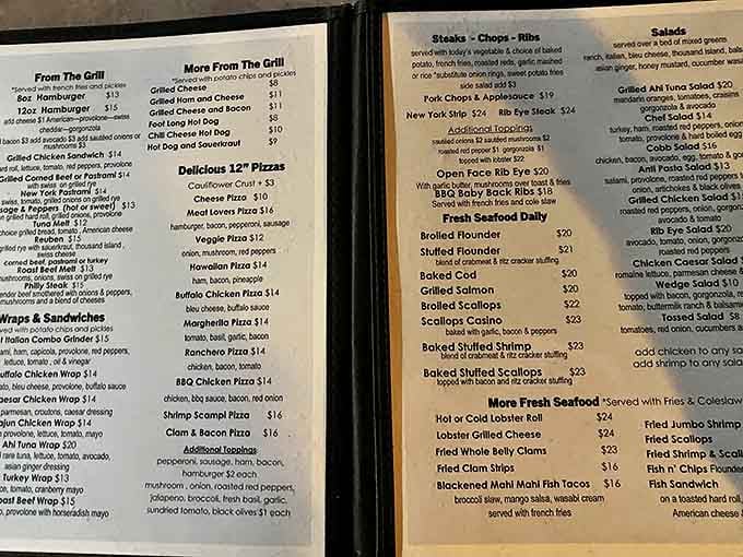 The menu reads like a love letter to New England seafood traditions &ndash; straightforward, honest, and utterly irresistible.
