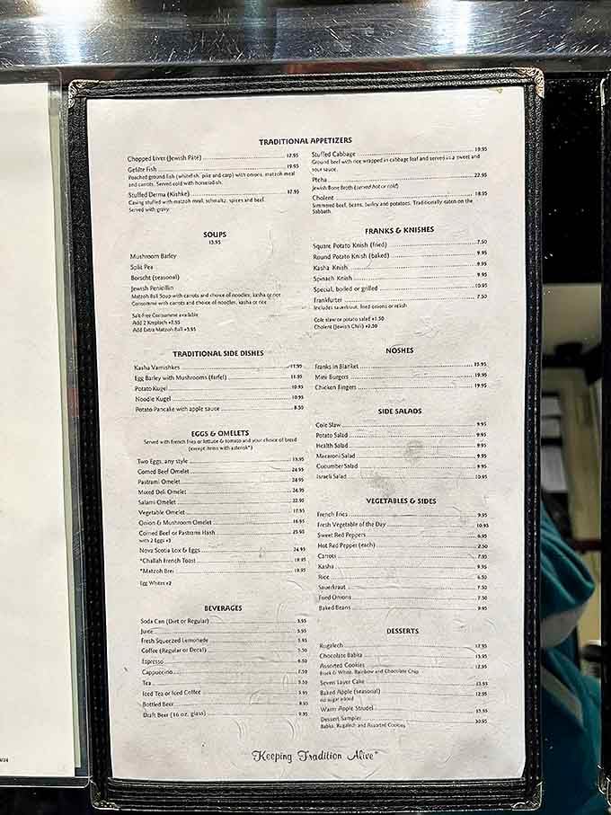 This menu isn't just a list of food&mdash;it's a historical document, a family tree of Jewish culinary traditions that have survived generations.