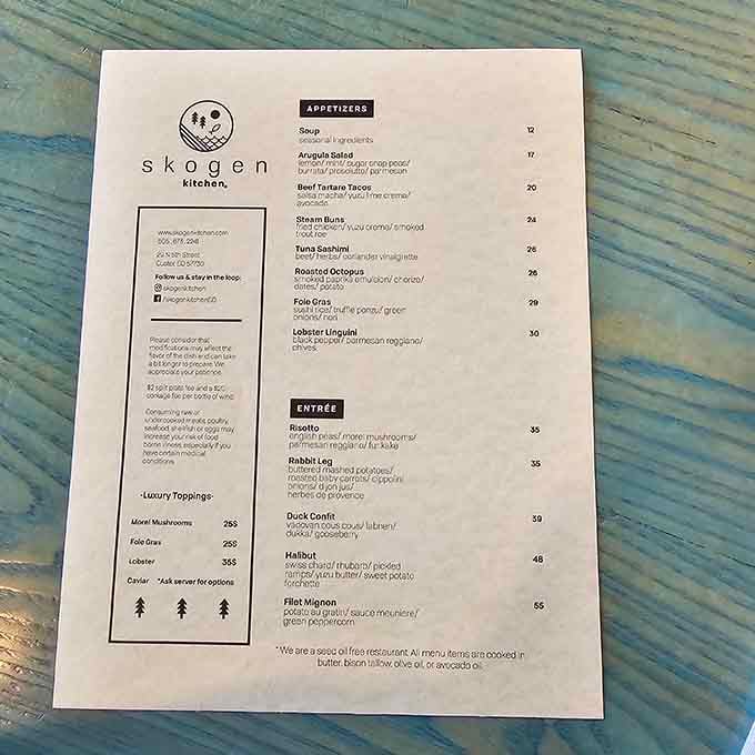This menu reads like poetry for food lovers&mdash;concise, evocative, and promising flavors that would make a bison stop grazing.