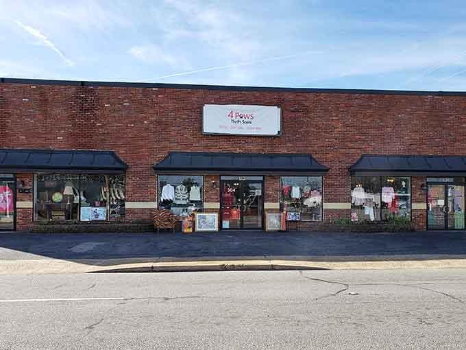 That classic brick facade houses a treasure trove where every purchase helps rescue animals in need of loving homes.