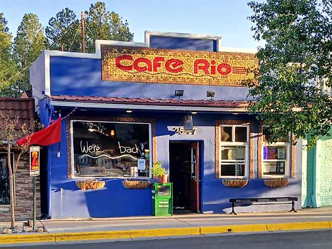 That bright blue facade isn't just eye candy - it's a beacon for incredible pizza lovers.
