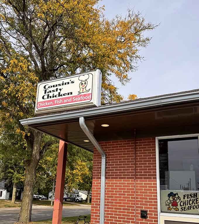 Cousins Tasty Chicken keeps it simple with a no-nonsense sign that makes a straightforward promise they absolutely deliver on.