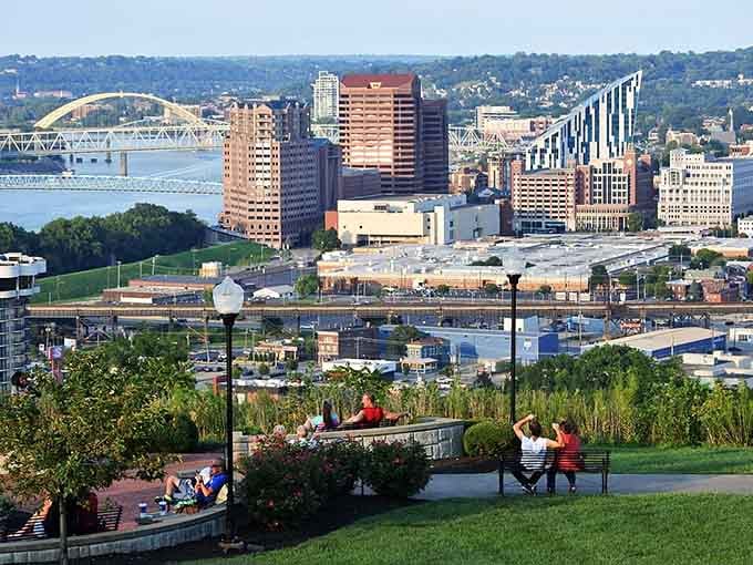 The River provides million-dollar views from this park overlook, but your mortgage won't require winning millions.