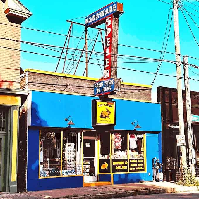 That vintage neon sign towers overhead like a lighthouse guiding thrifters to their happy place on Bardstown Road.