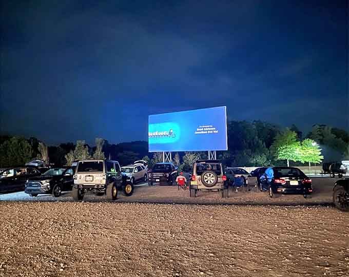 Nothing fancy here, just cars lined up on gravel under open sky, exactly as it should be.