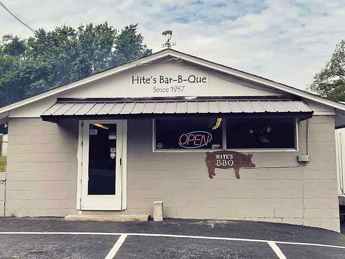 Since 1957, this humble white building has been smoking meat to absolute perfection for hungry folks.