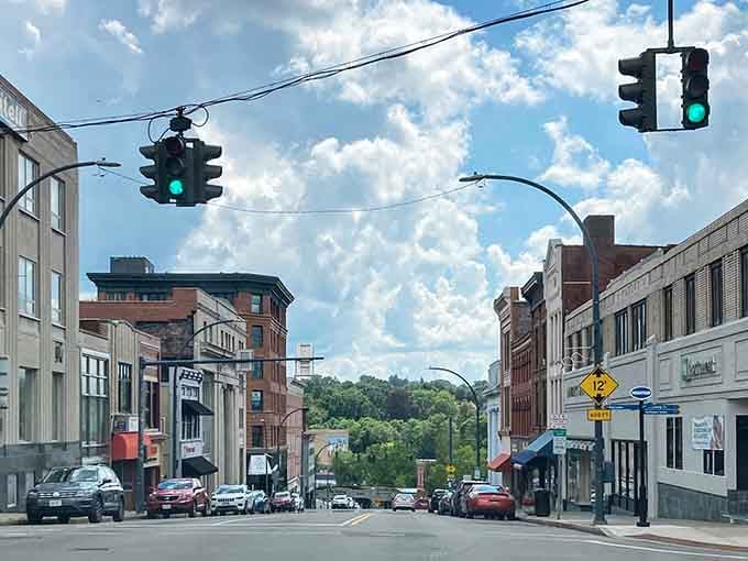 Summer skies stretch over a downtown where lakeside living doesn't require winning the lottery first.