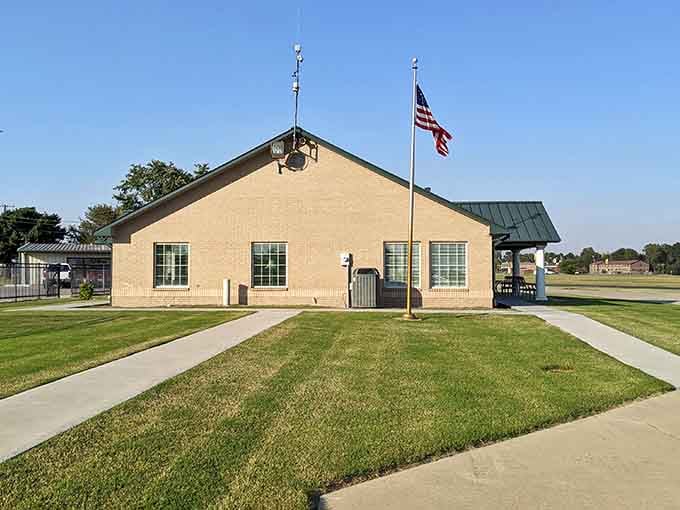 Clean lines and fresh landscaping frame a community building where local life happens at a pace you can actually enjoy.