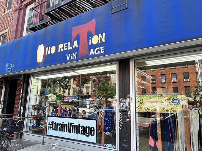 The vibrant blue storefront and clever name make this New York spot impossible to miss on your vintage hunt.