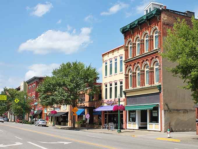 These painted Victorian buildings line up like a rainbow of architectural candy, each one more charming than the last.